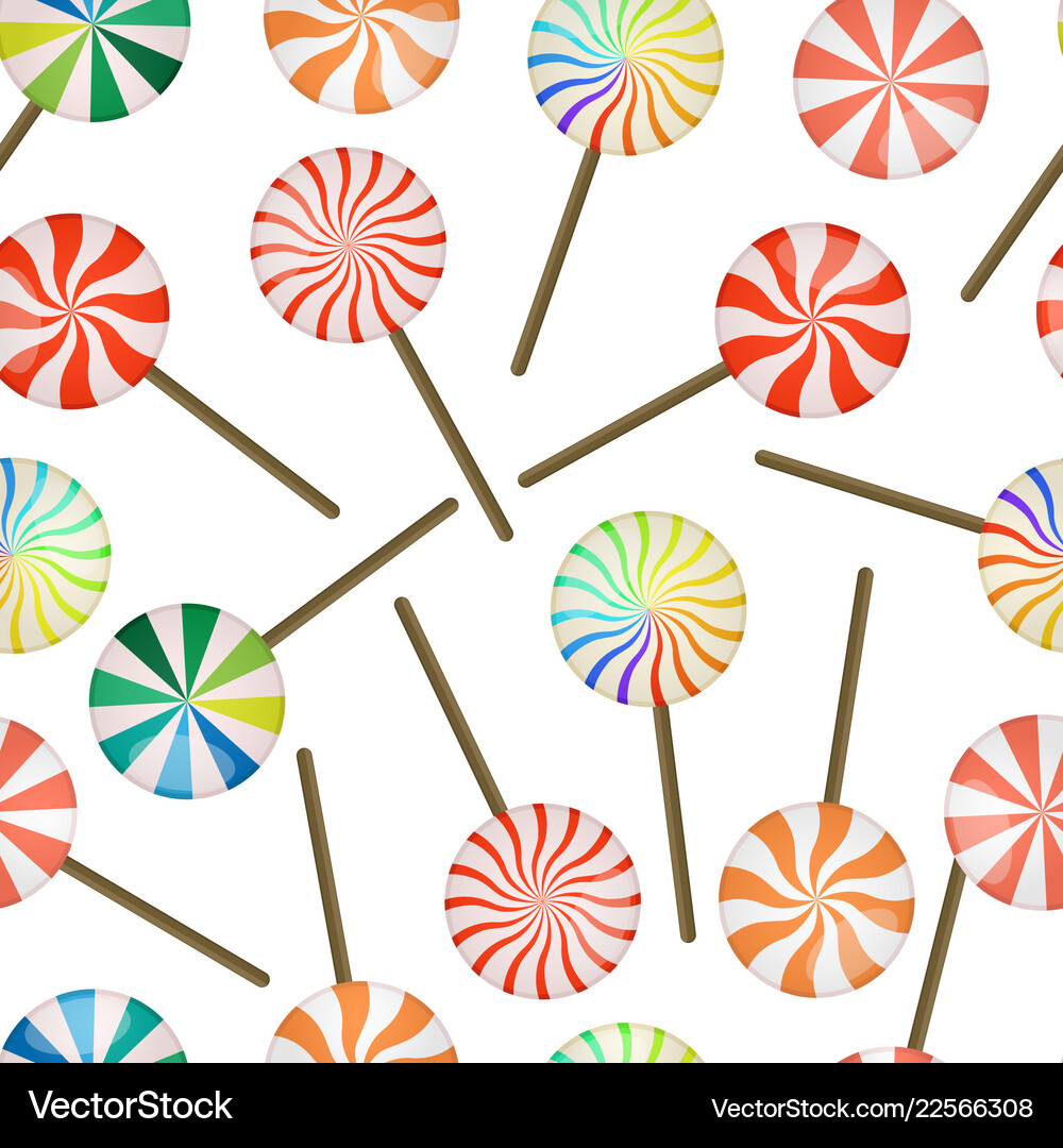 Seamless pattern of lollipops - christmas Vector Image