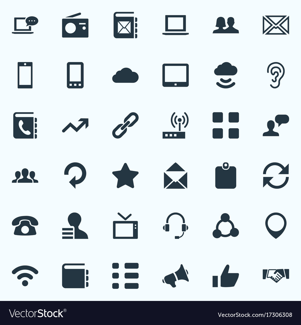 Set of simple network icons Royalty Free Vector Image