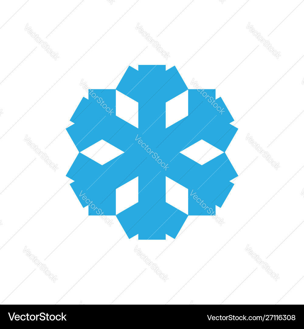 Snowflake icon blue silhouette snow flake sign Vector Image
