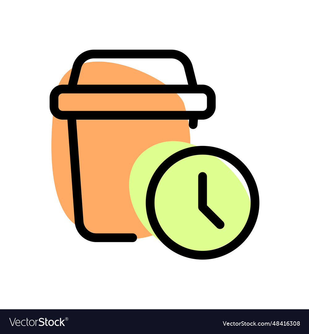 Timer added for coffee consumption Royalty Free Vector Image