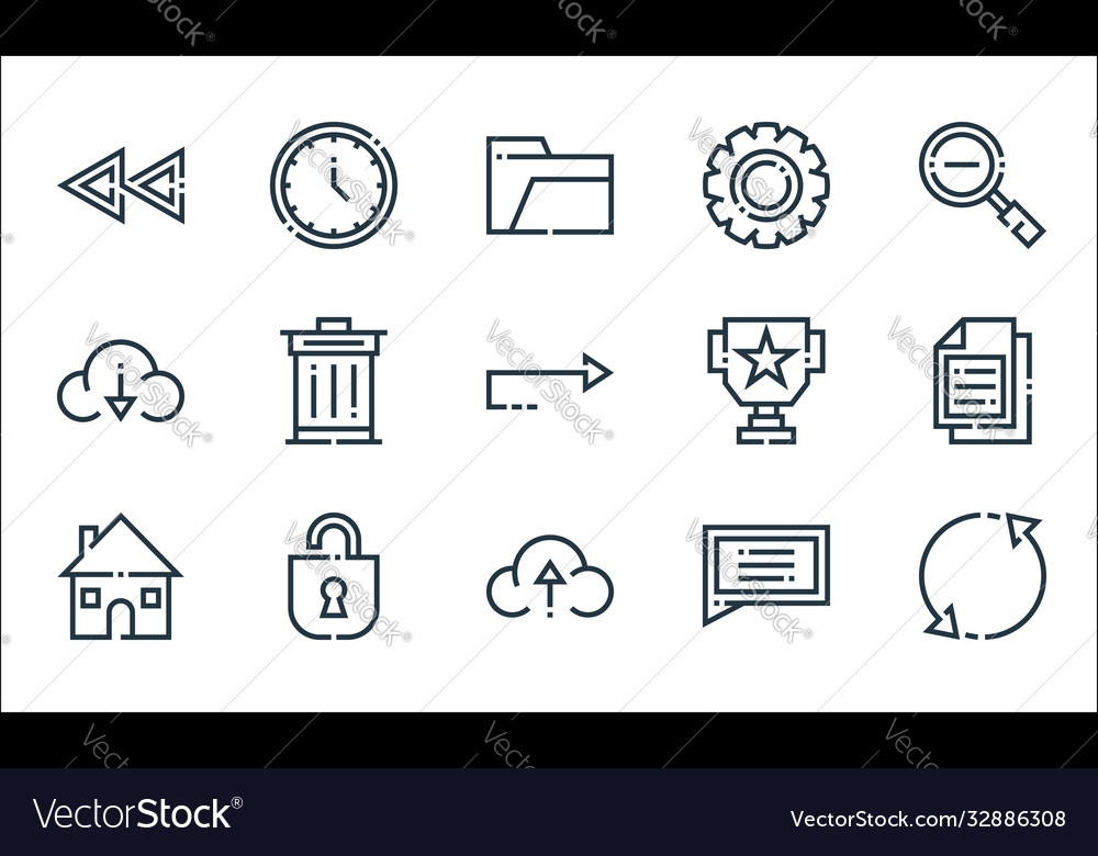 Web essentials line icons linear set quality line Vector Image