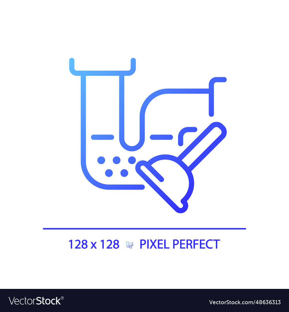 2d thin linear blue gradient drain blockage Vector Image