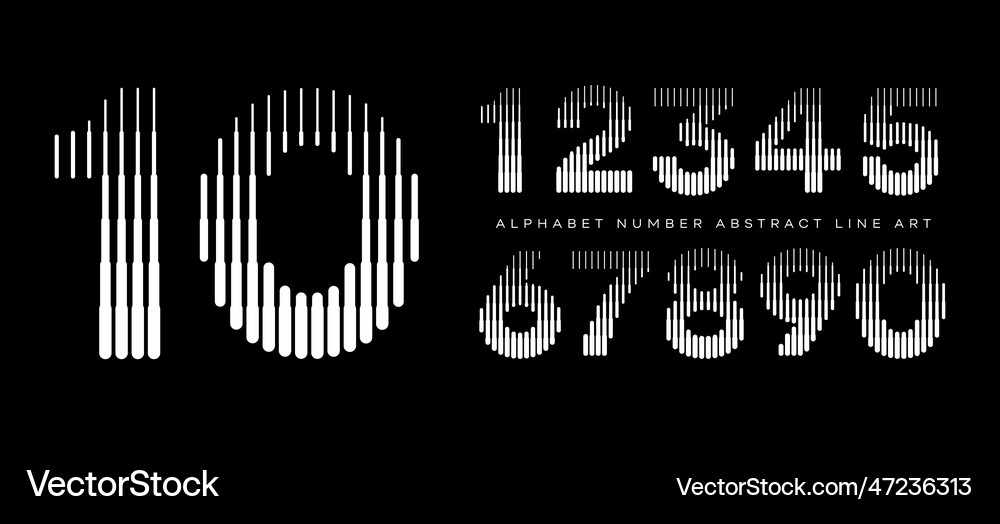 Alphabet number abstract line art modern Vector Image