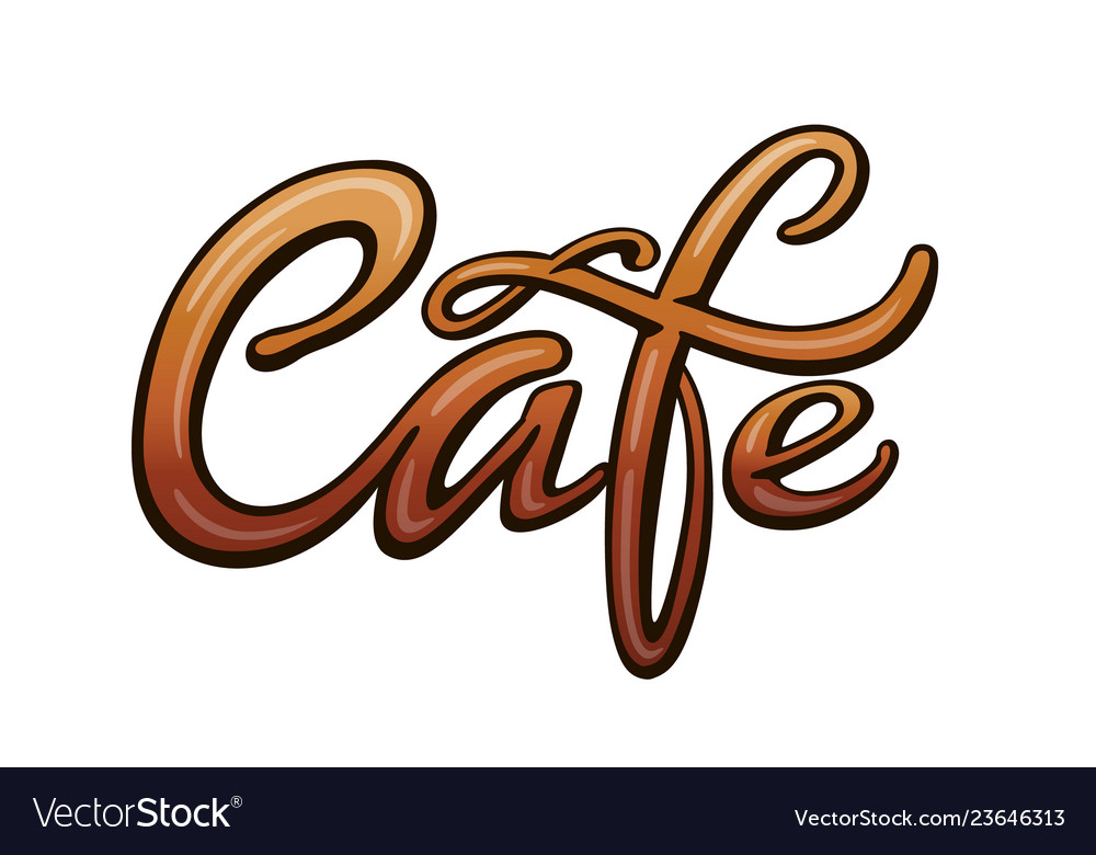 Cafe title for signboard Royalty Free Vector Image