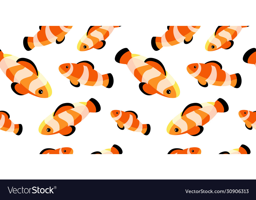 Clown fish seamless pattern Royalty Free Vector Image