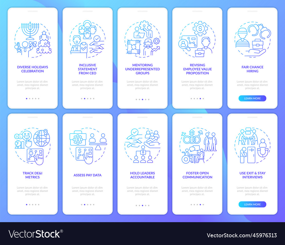 Dei programs for workplace blue gradient Vector Image