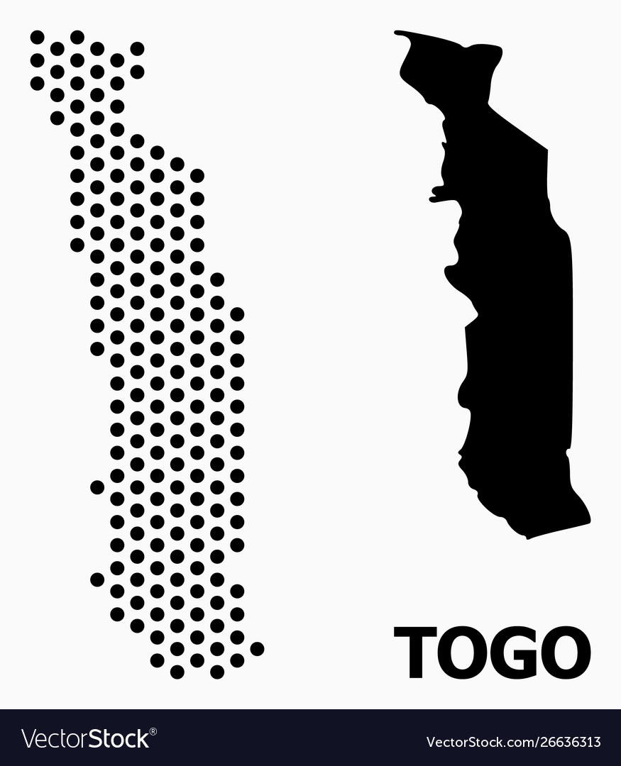 Dotted mosaic map togo Royalty Free Vector Image Dotted mosaic map togo Royalty Free Vector Image