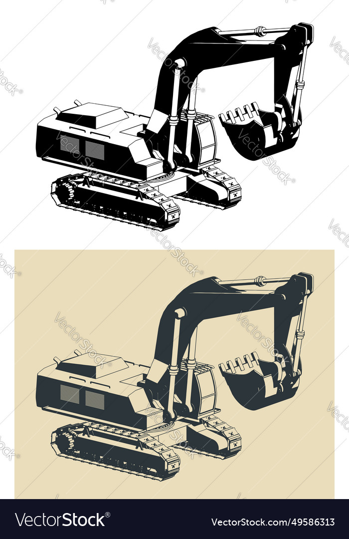 Excavator Royalty Free Vector Image - VectorStock