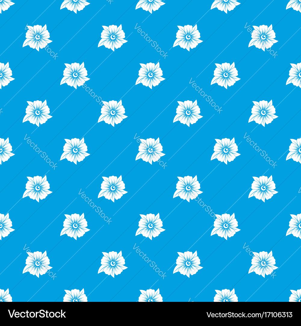 Flower pattern seamless blue Royalty Free Vector Image