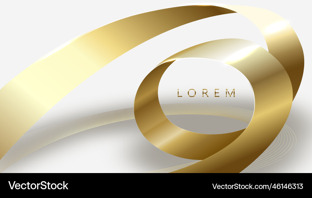 Golden ribbon on white background Royalty Free Vector Image