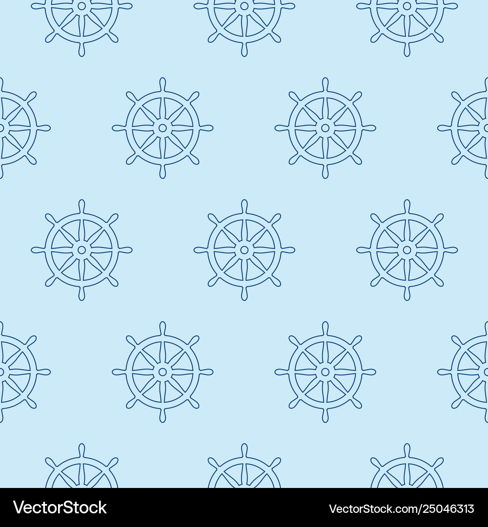 Helm seamless pattern anchor pirate ship boat Vector Image