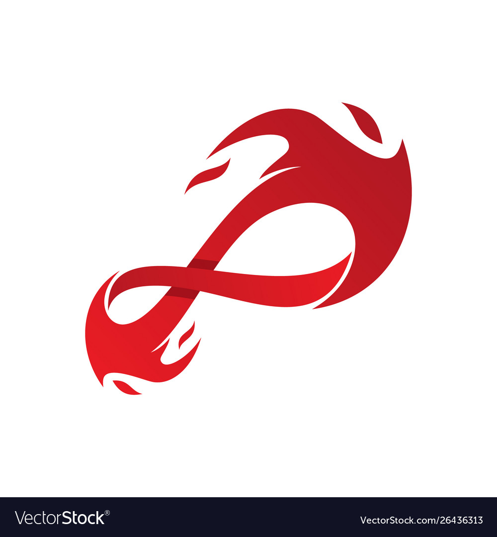 Infinity fire icon on white background Royalty Free Vector