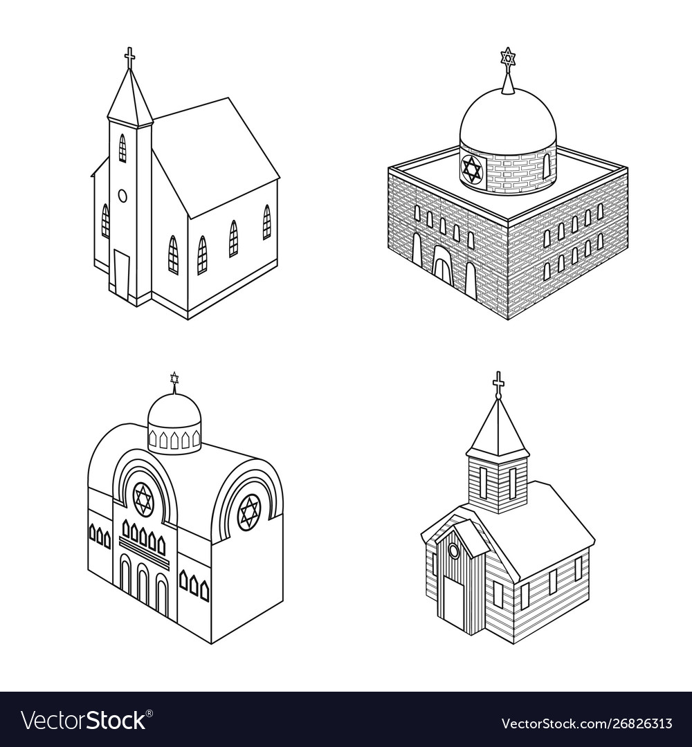 Isolated Object Architecture And Building Sign Vector Image