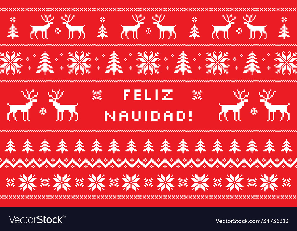Merry christmas on spanish - feliz navidad Vector Image