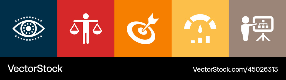 Mission icons infographic design template Vector Image