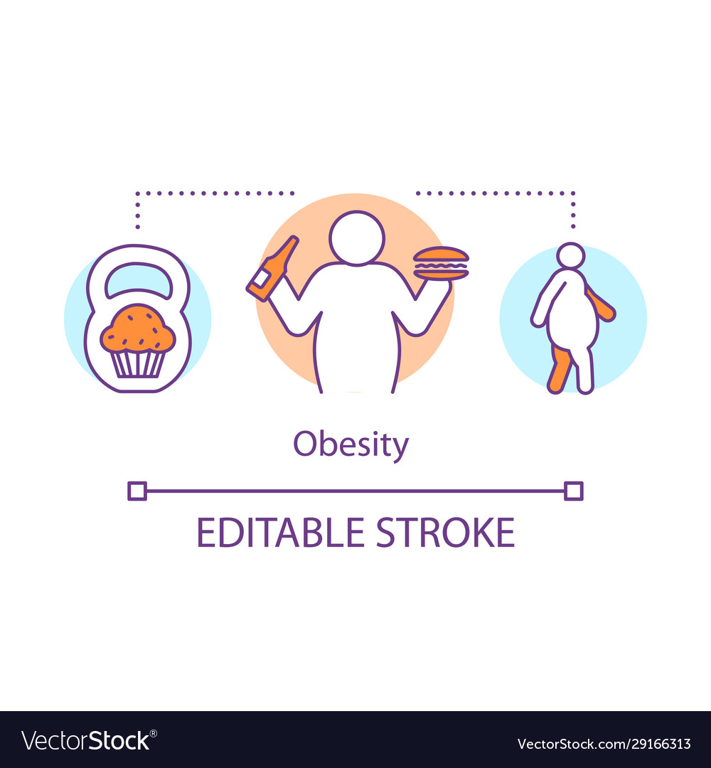 Obesity disease concept icon overweight problem Vector Image