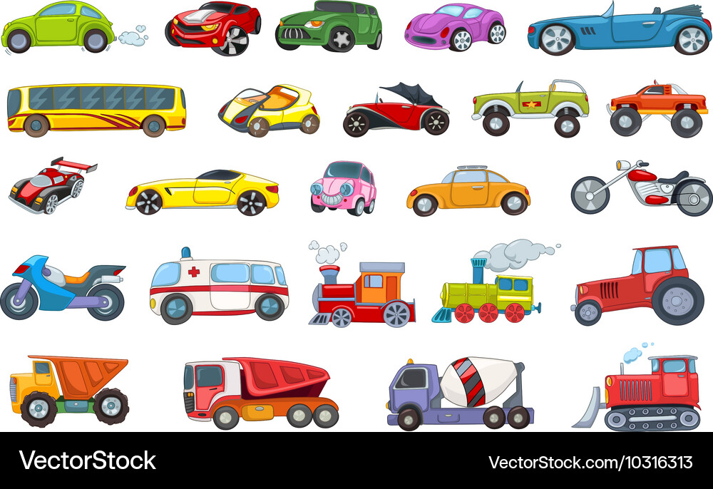 Set of transport vehicles Royalty Free Vector Image