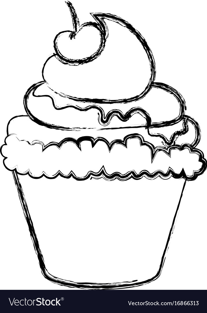 Sweet Cupcake Dessert Royalty Free Vector Image