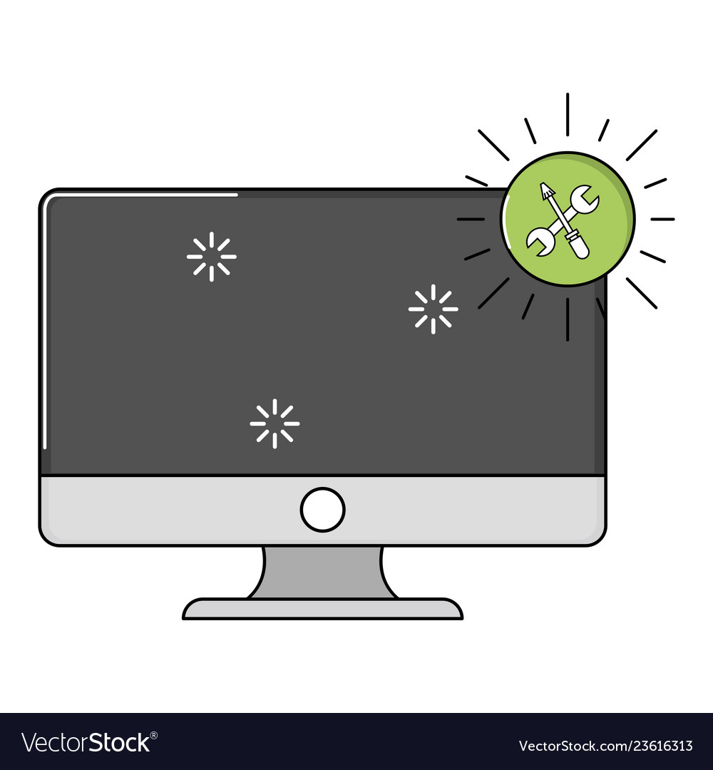 Technology computing screen cartoon Royalty Free Vector