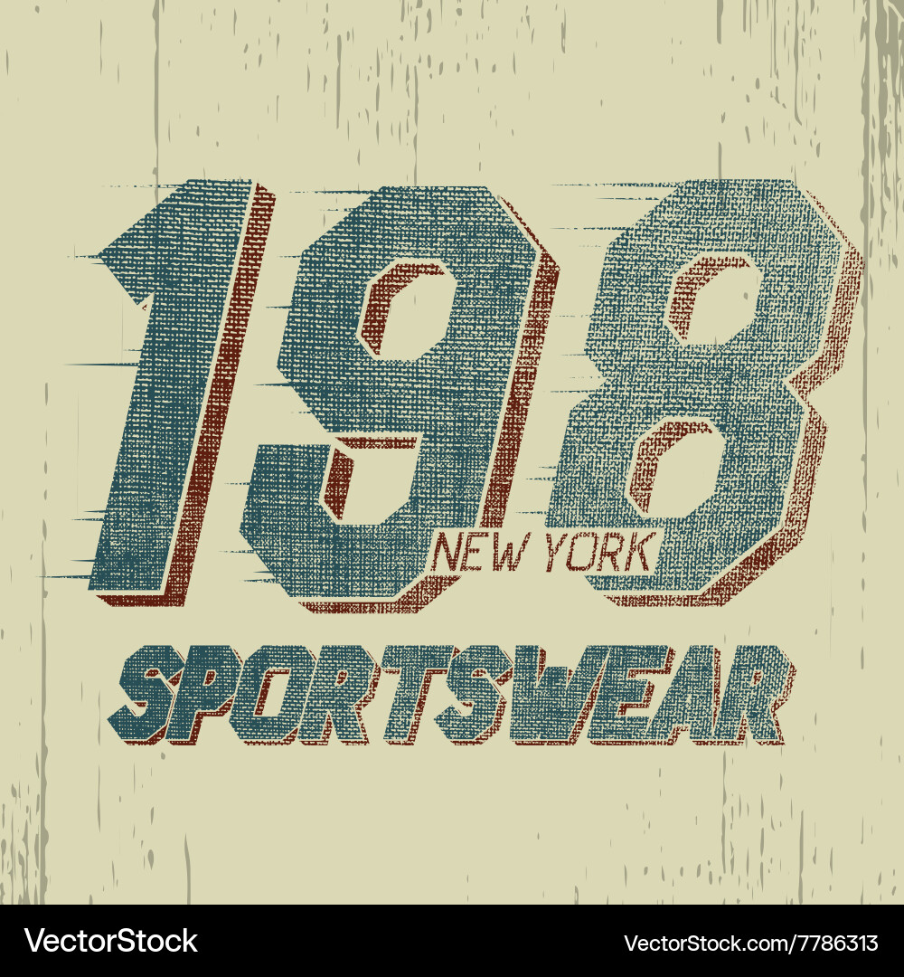 Vintage trademark with numeral 198 Royalty Free Vector Image