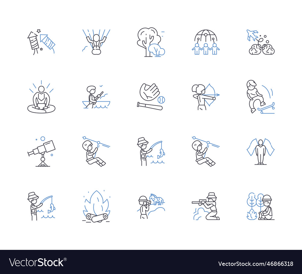 Augmented reality line icons collection immersive Vector Image Augmented reality line icons collection immersive Vector Image
