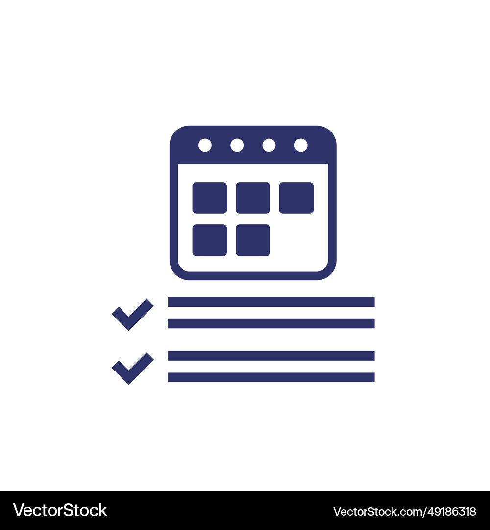 Calendar and checklist icon on white Royalty Free Vector
