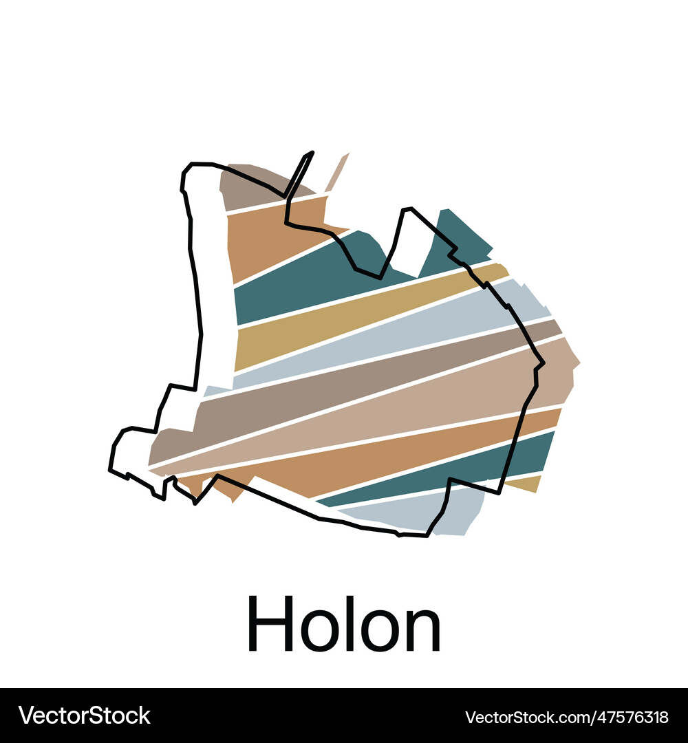 Holon map flat icon map of israel Royalty Free Vector Image