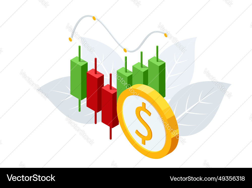 Isometric investment strategy portfolio Royalty Free Vector