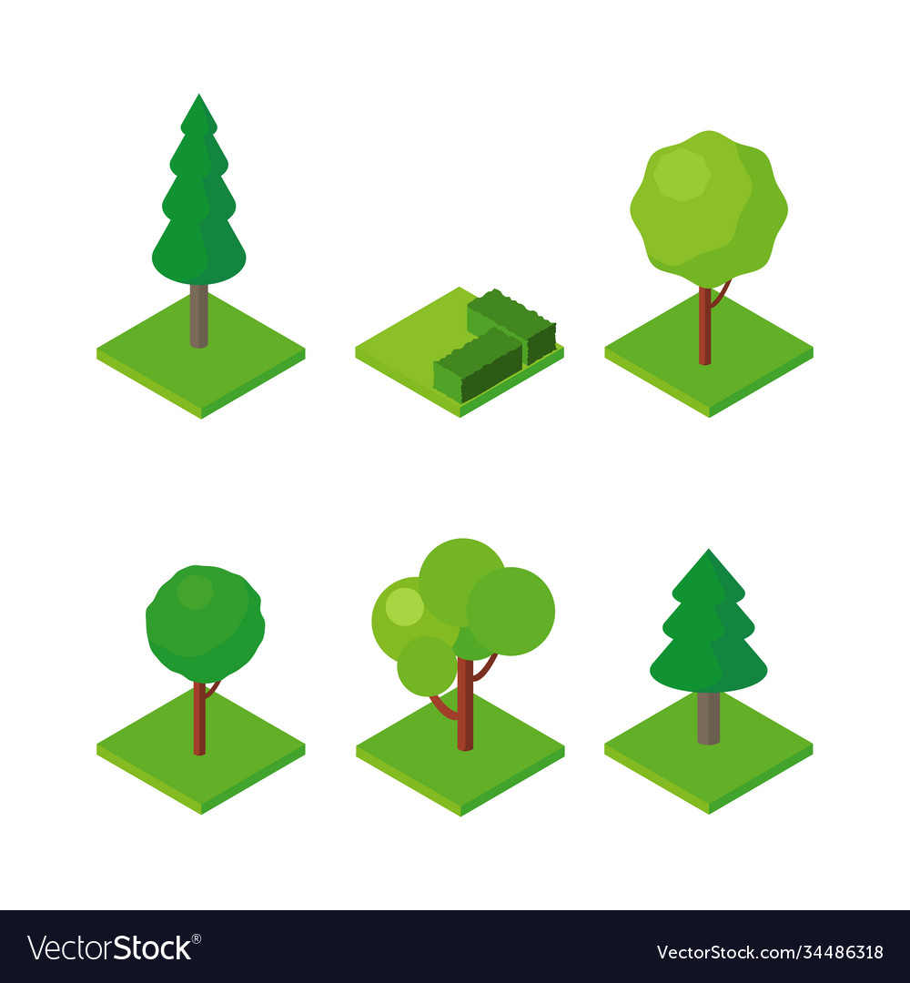 Isometric trees icon isolated Royalty Free Vector Image Isometric trees icon isolated Royalty Free Vector Image