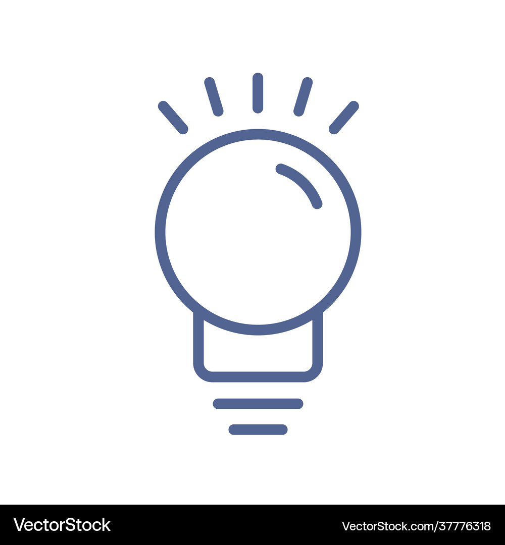 Outlined light bulb icon in line art style Vector Image
