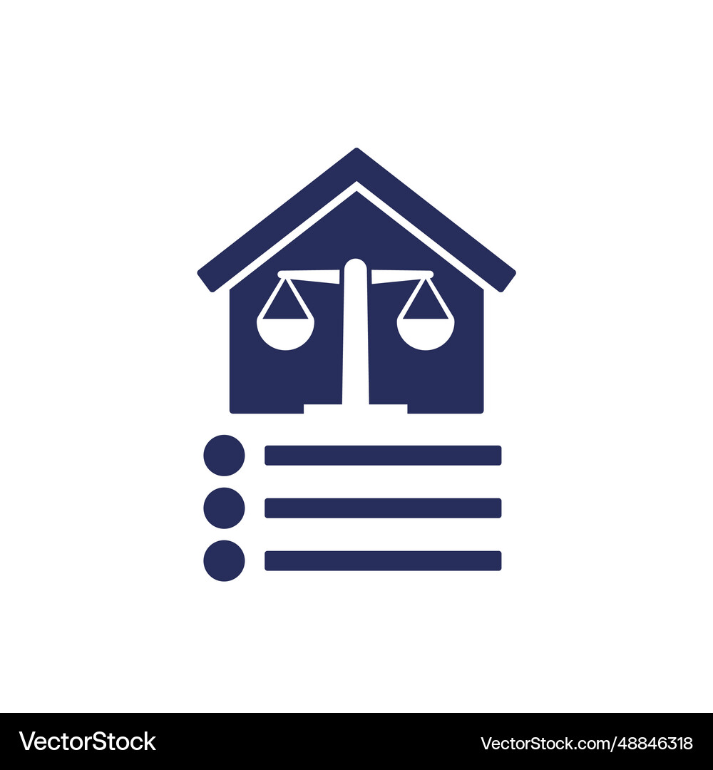 Probate law icon with a house Royalty Free Vector Image