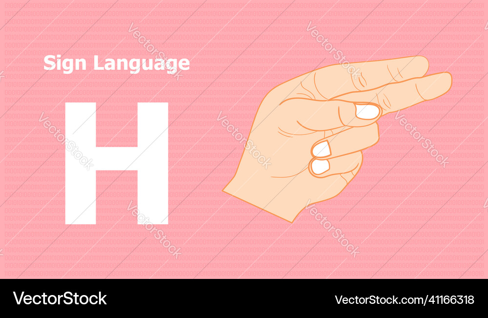 Sign language alphabet h for communication eps10 Vector Image