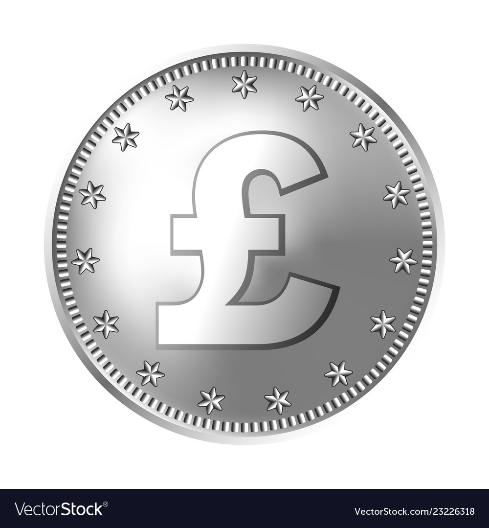 Silver great britain pound sterling coin england Vector Image Silver great britain pound sterling coin england Vector Image