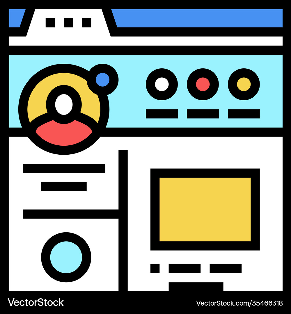 User social profile color icon Royalty Free Vector Image