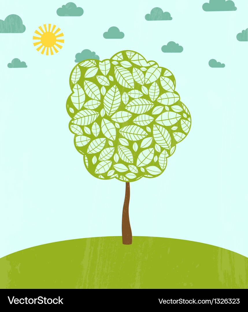 Abstract summer background with tree Royalty Free Vector