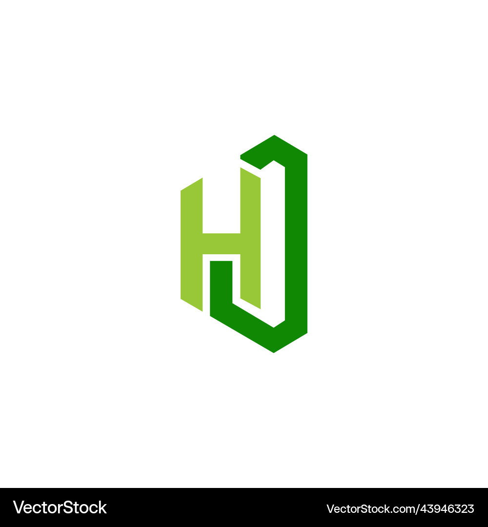 Alphabet initials logo jh hj j and h Royalty Free Vector