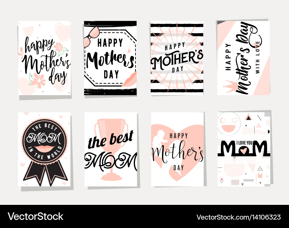 Card set for happy mothers Royalty Free Vector Image