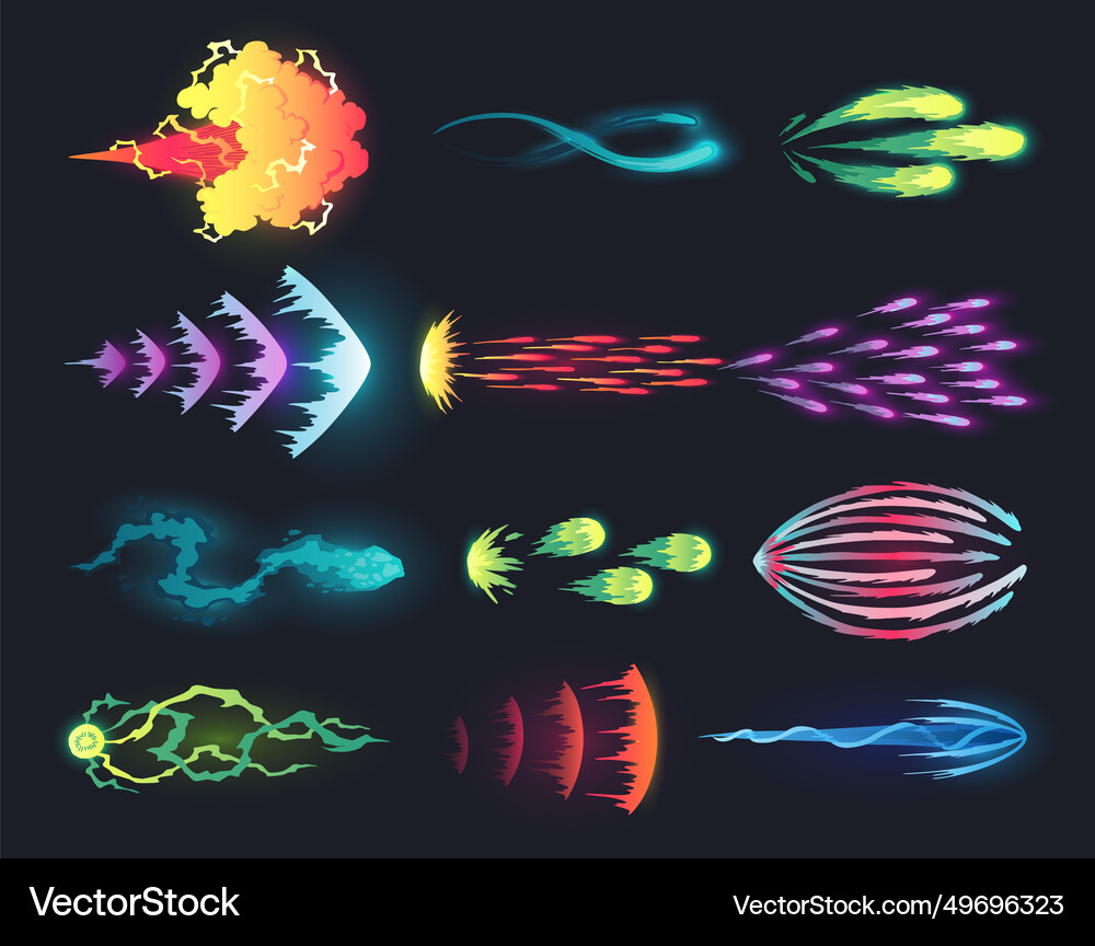 Cartoon laser gun beam alien combat weapon rays Vector Image
