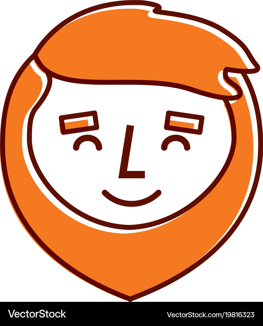 Cartoon smiling face man beard character close Vector Image