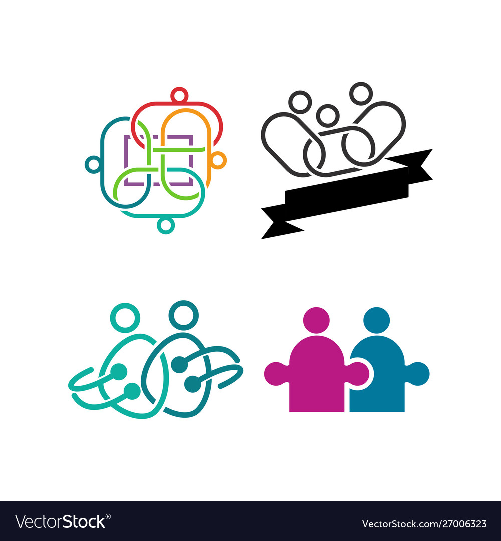 Commitment teamwork together business logo Vector Image