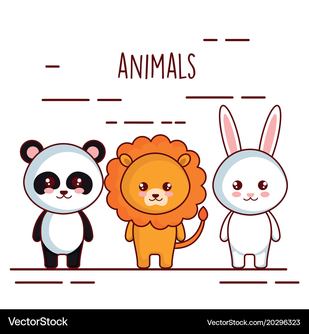 Cute and little animals characters Royalty Free Vector Image