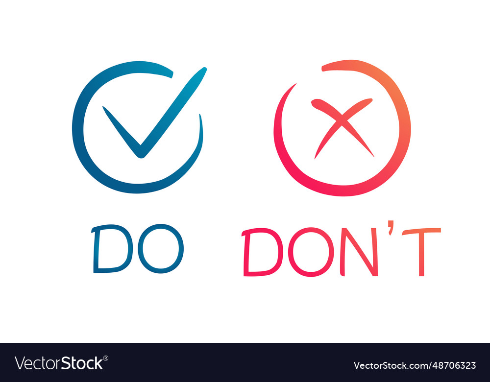 Do and dont icon hand draw style isolated Vector Image Do and dont icon hand draw style isolated Vector Image