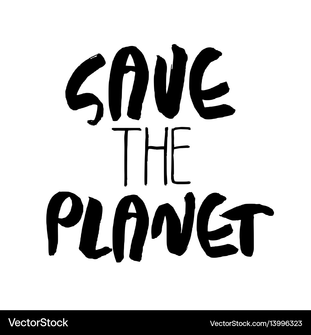 Earth day concept - decorative handdrawn lettering