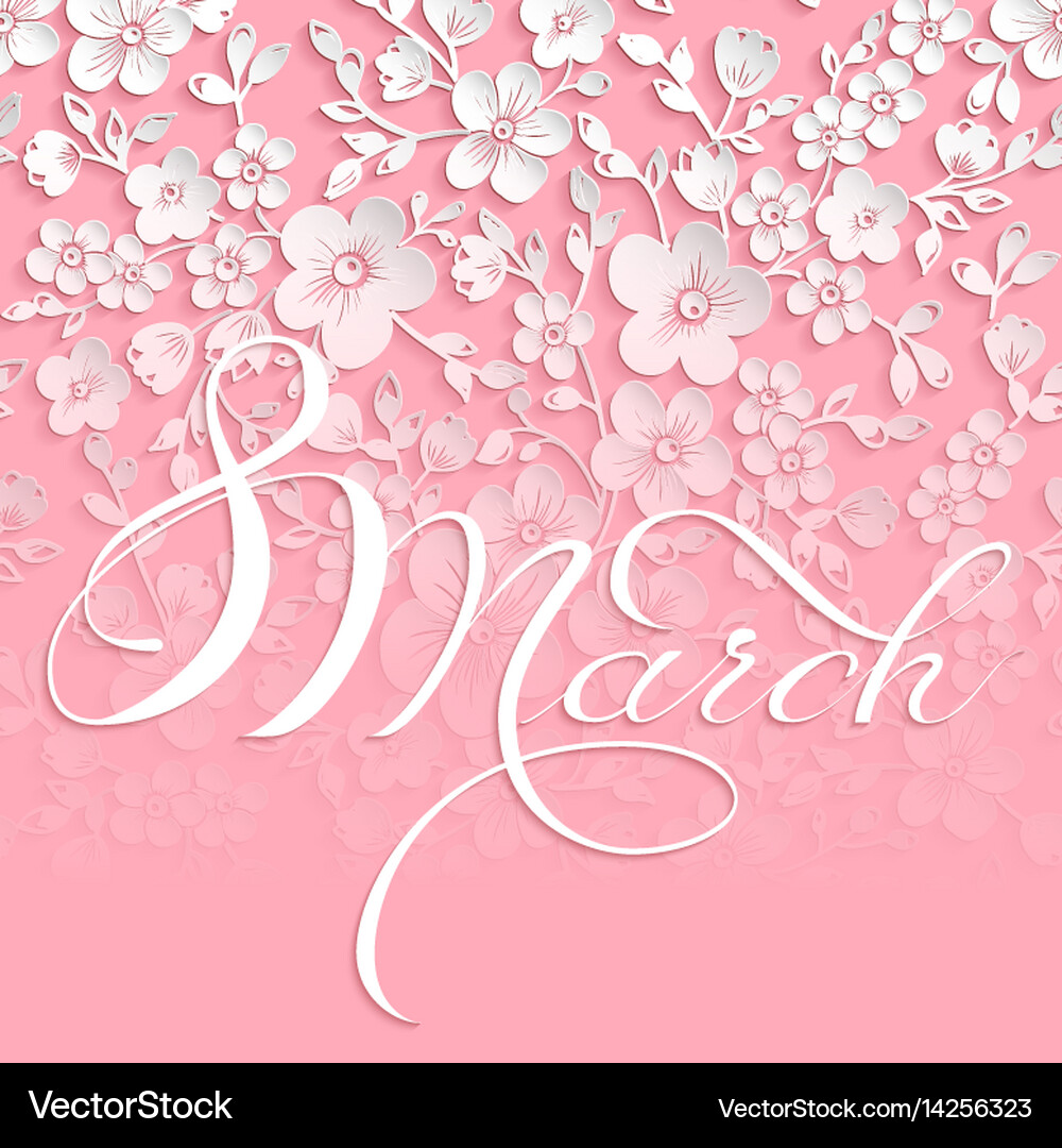 Elegant greeting card 8 march Royalty Free Vector Image