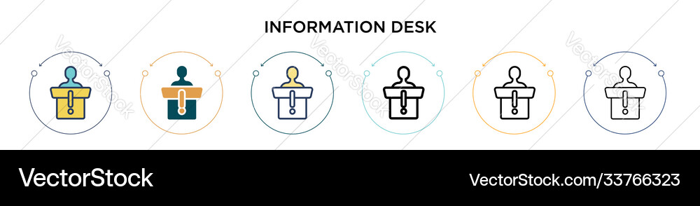 Information desk icon in filled thin line outline Vector Image