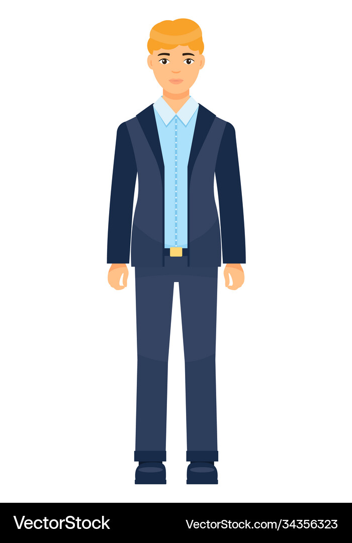 Isolated cartoon character office worker man Vector Image