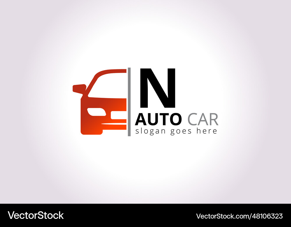 Letter n car logo design template inspiration Vector Image