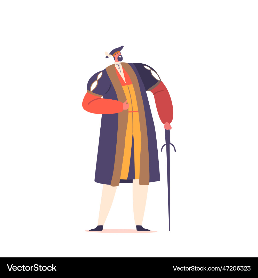Man character dressed in elaborate renaissance Vector Image