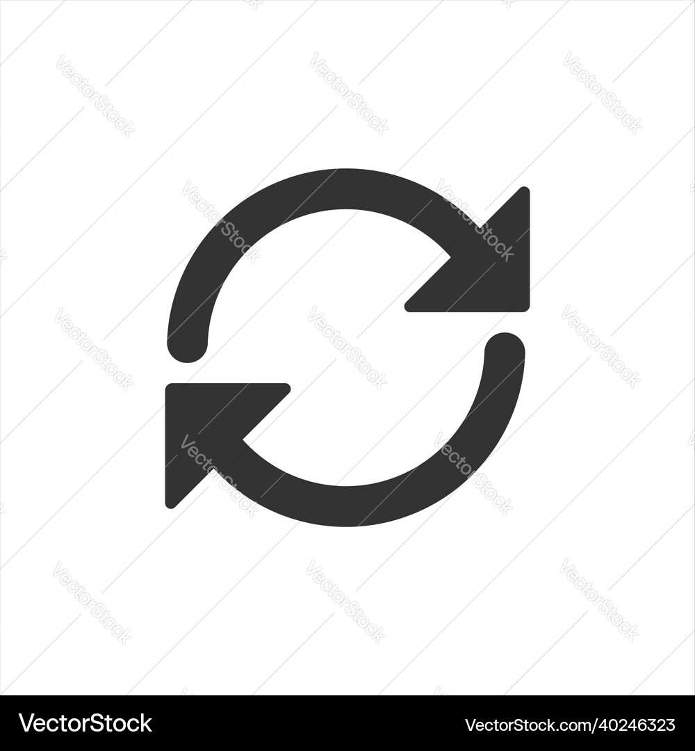 Recycle icon in flat style reuse on white Vector Image