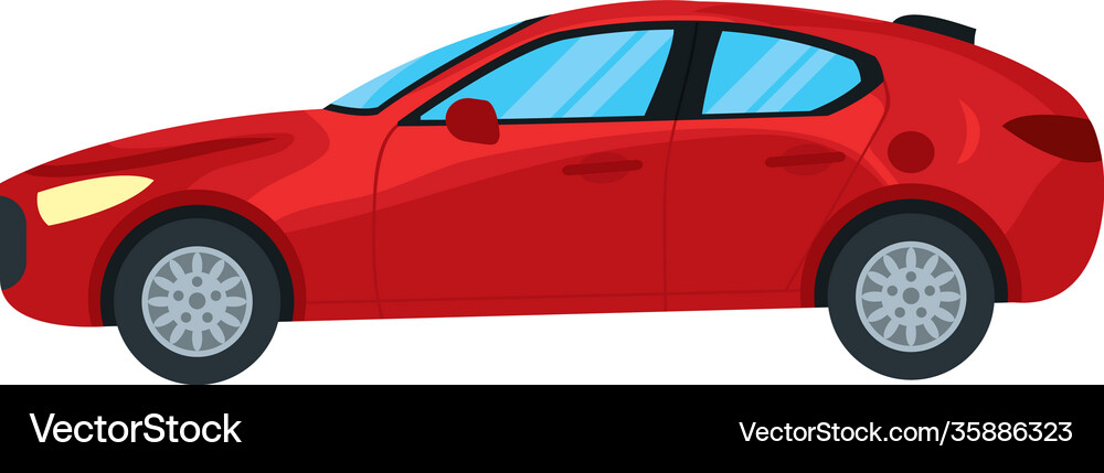 Red hatchback car icon colorful design Royalty Free Vector